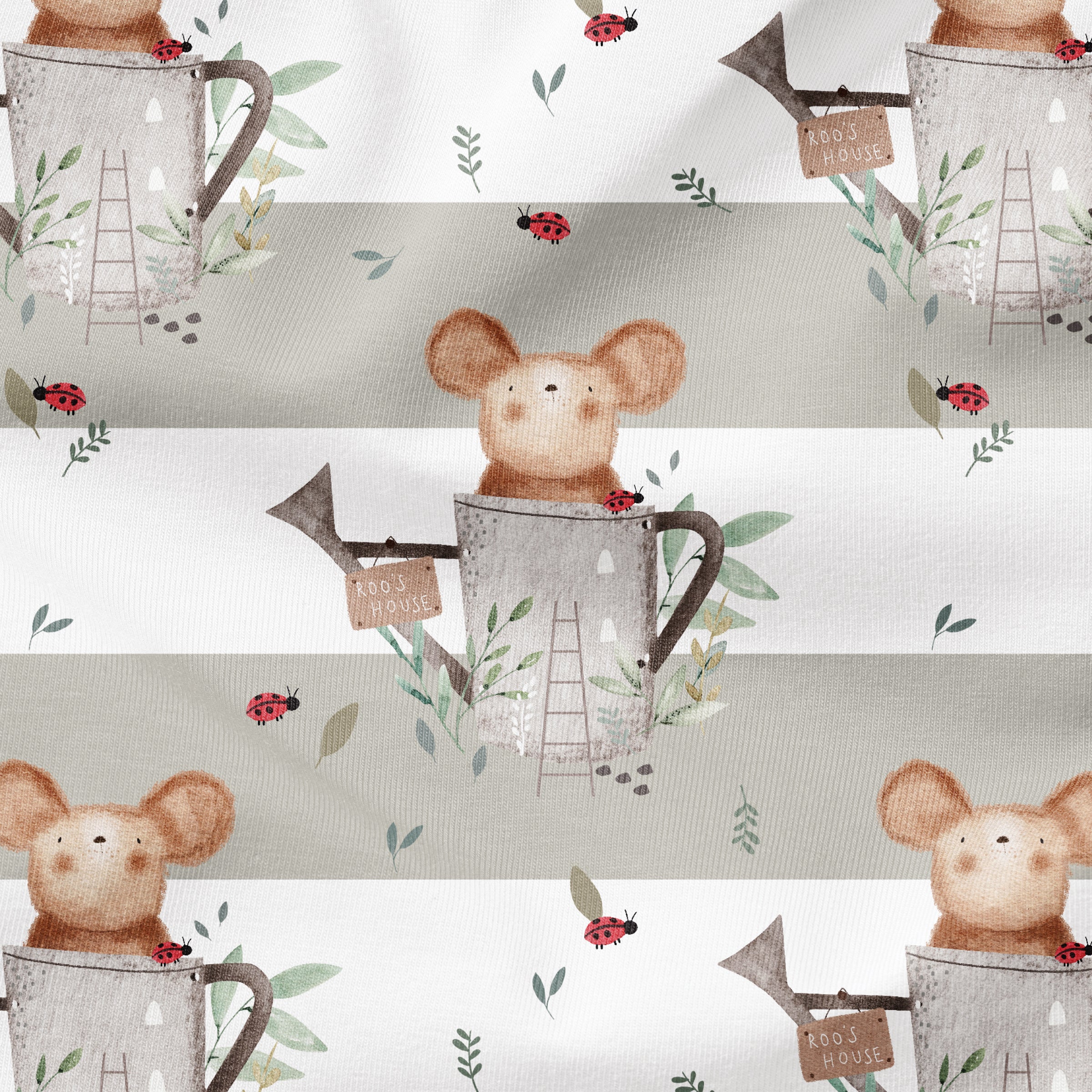 ROO THE MOUSE IN A WATER CAN – White Birch Textiles