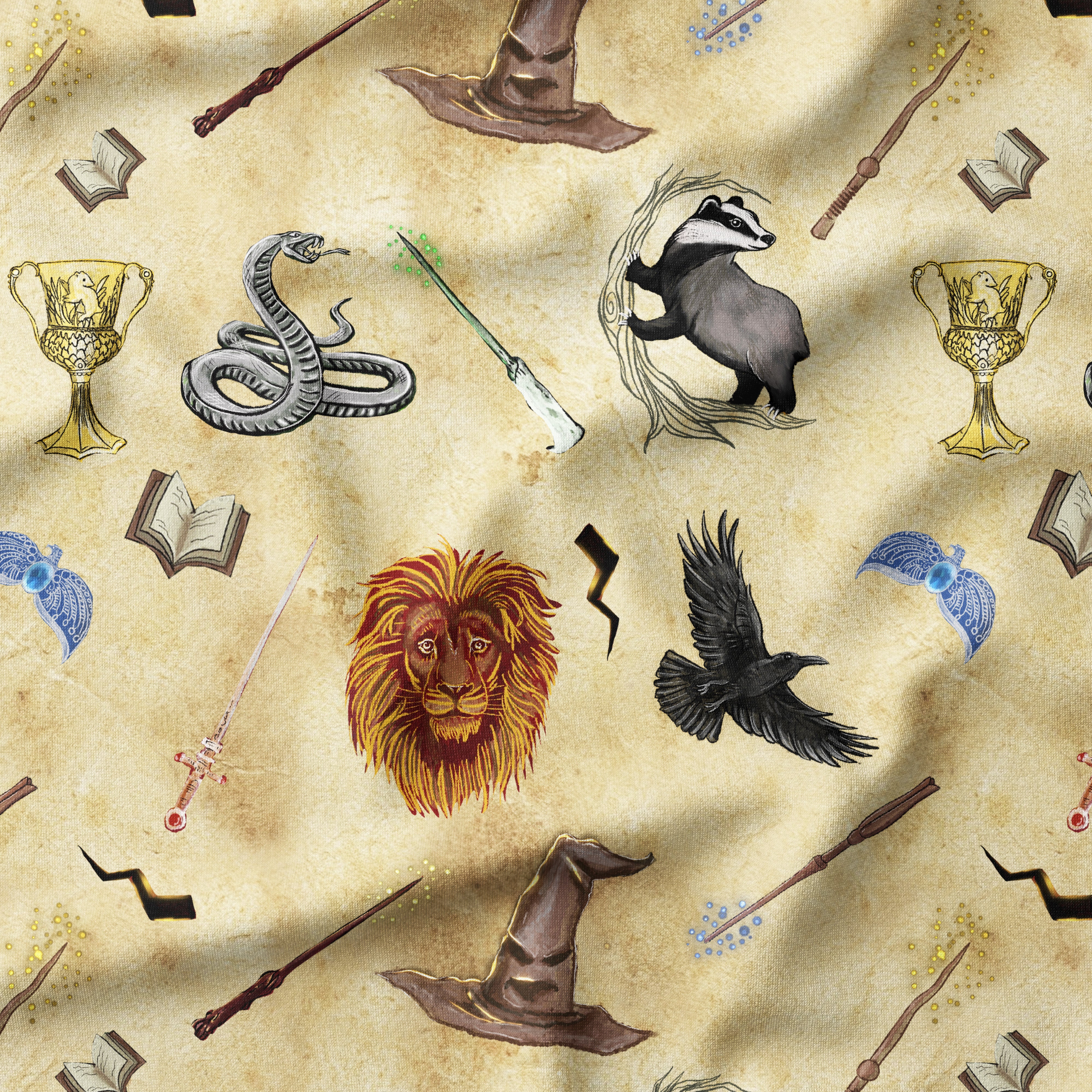 WIZARD HOUSE SCROLL – White Birch Textiles